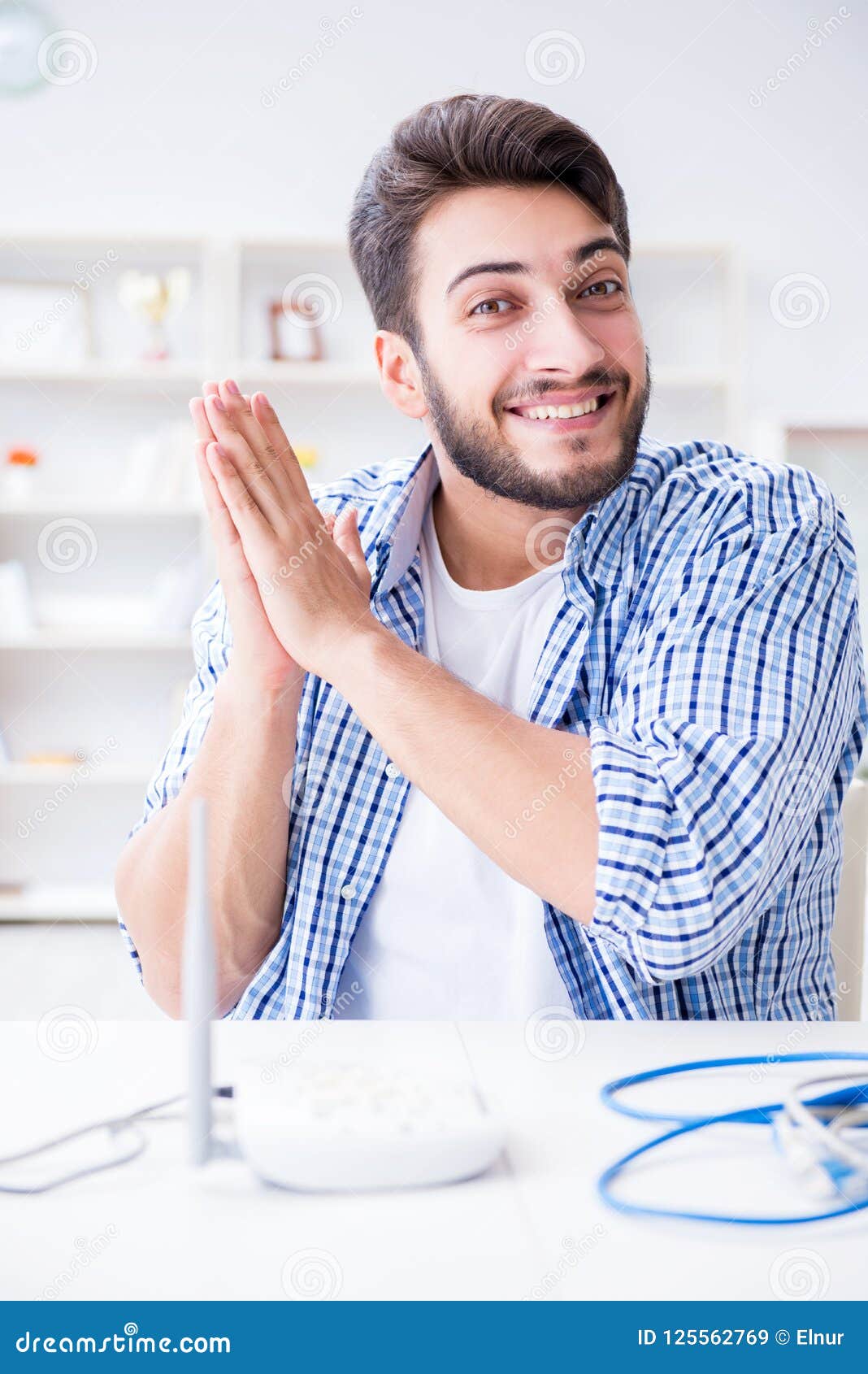 The Man Enjoying Fast Internet Connection Stock Image - Image of ...