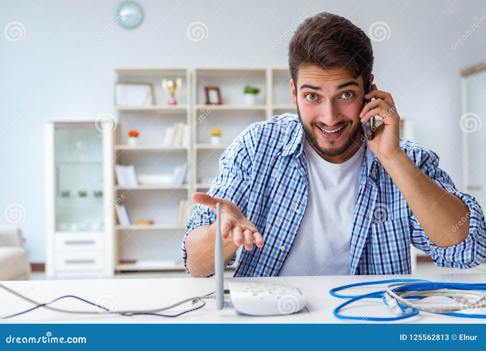 The Man Enjoying Fast Internet Connection Stock Image - Image of happy ...