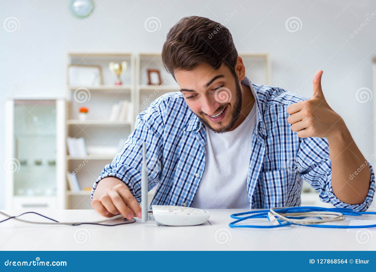 The Man Enjoying Fast Internet Connection Stock Photo - Image of ...