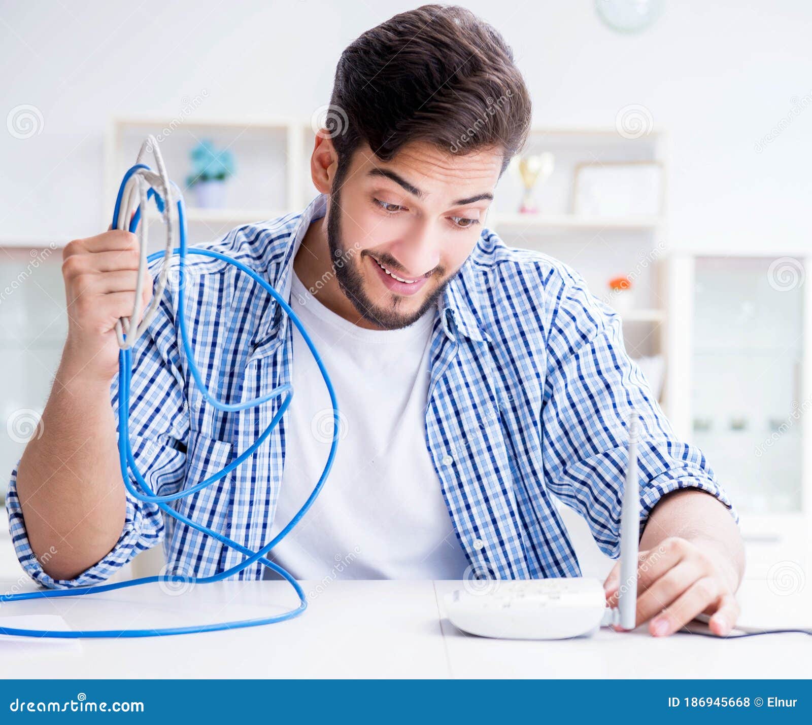 Man Enjoying Fast Internet Connection Stock Photo - Image of chatting ...