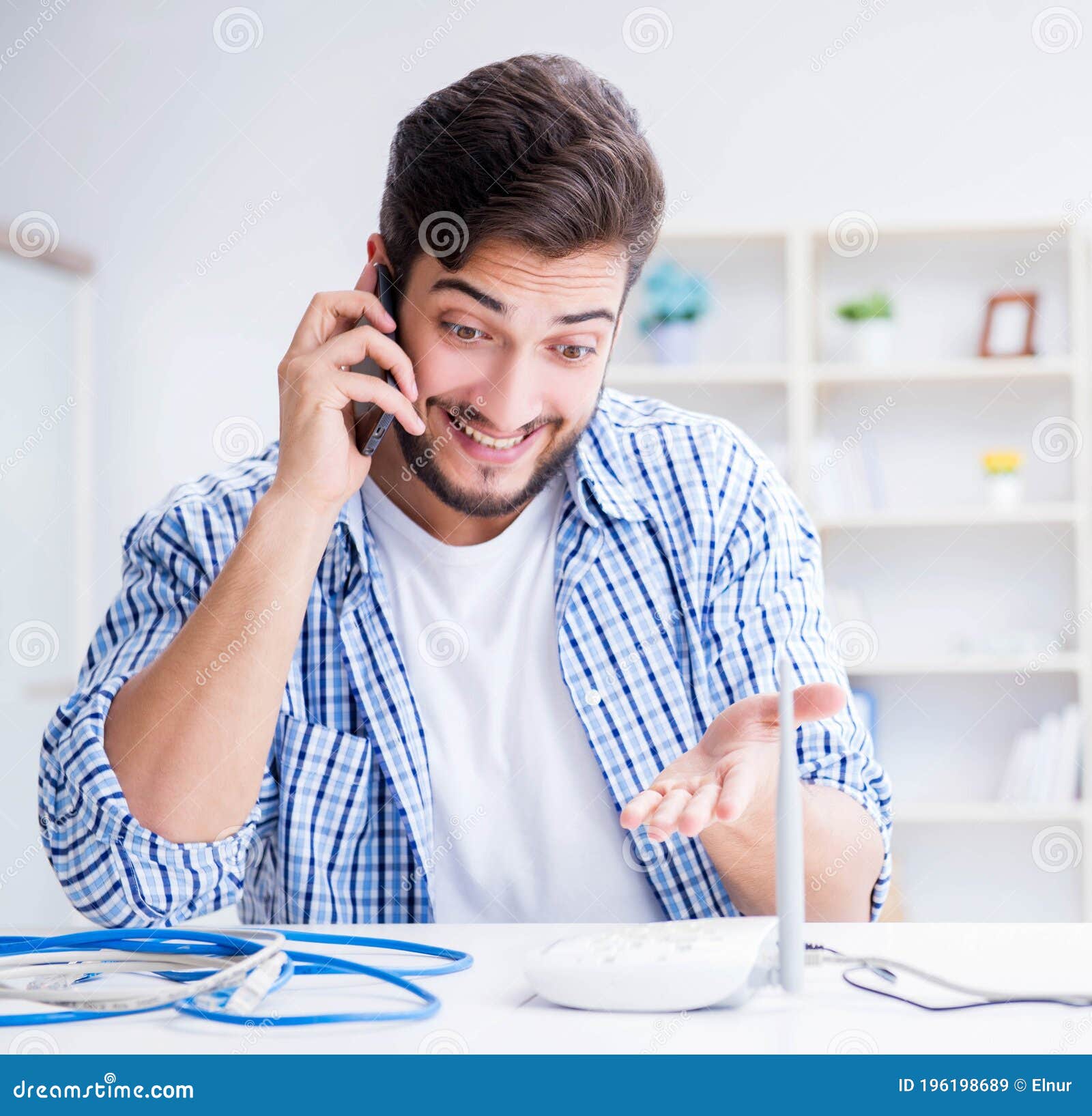 Man Enjoying Fast Internet Connection Stock Image - Image of connection ...