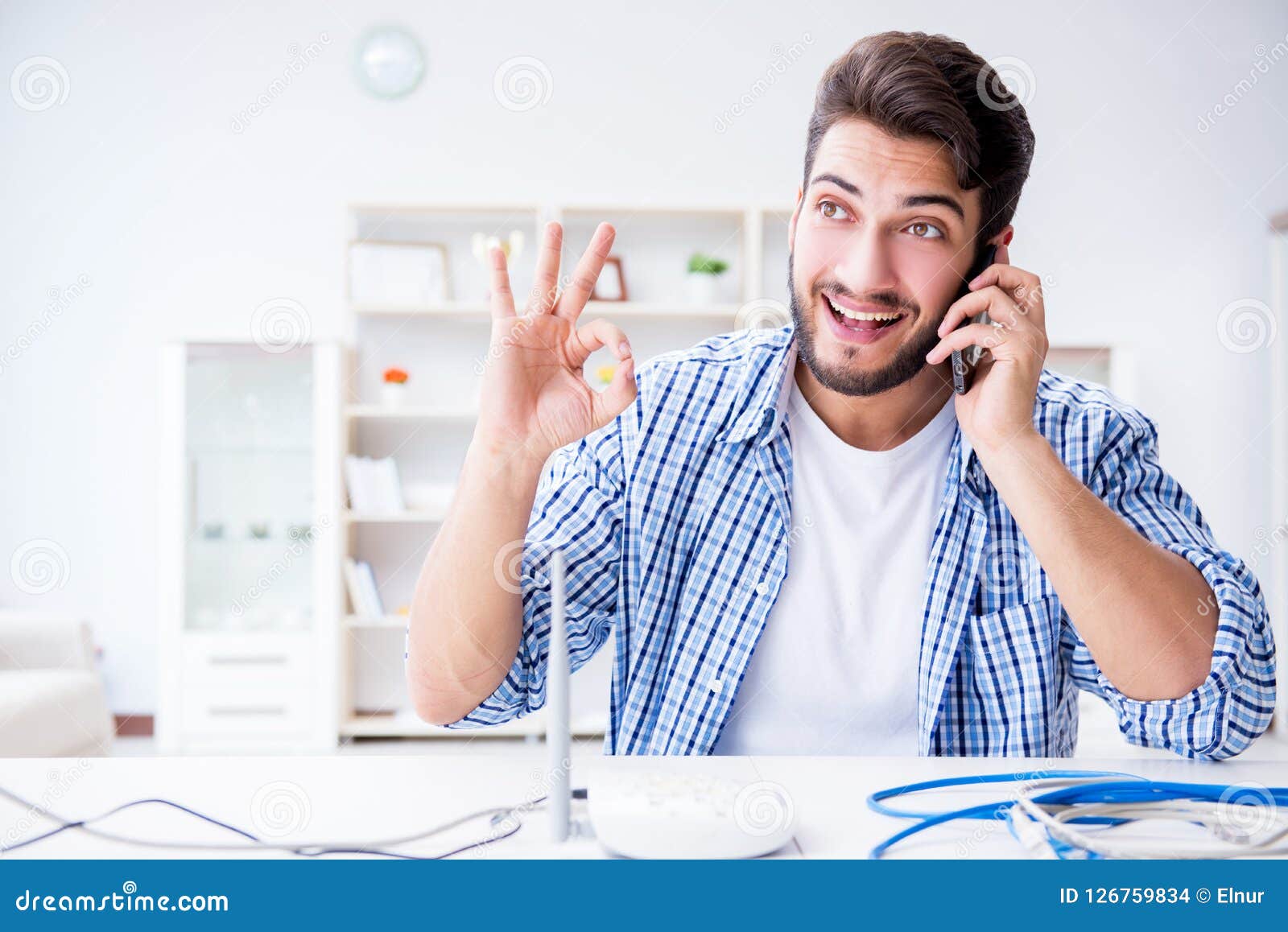 The Man Enjoying Fast Internet Connection Stock Photo - Image of mobile ...