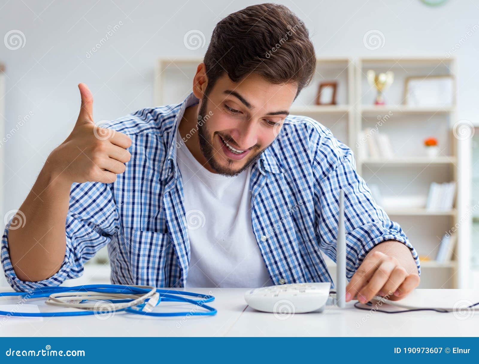 Man Enjoying Fast Internet Connection Stock Image - Image of good ...