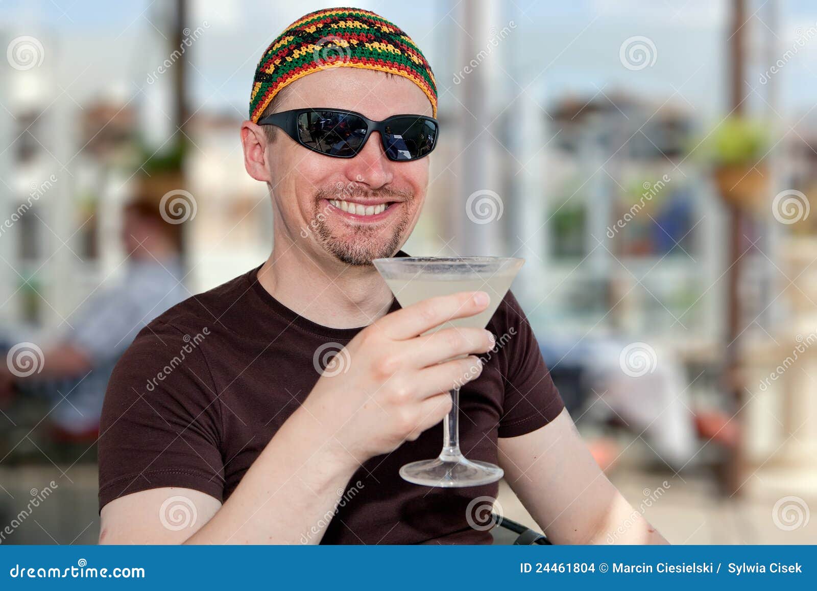 Man enjoying his drink stock photo. Image of cheerful - 24461804