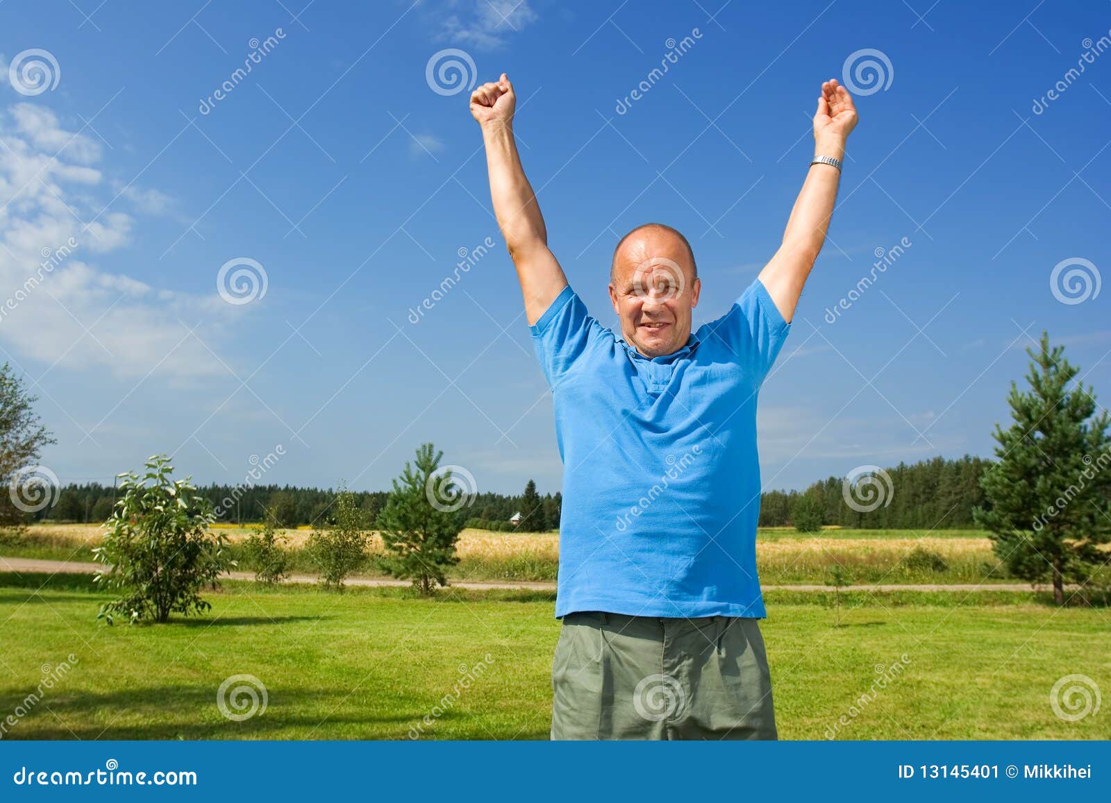 Man enjoying life stock image. Image of person, grass - 13145401