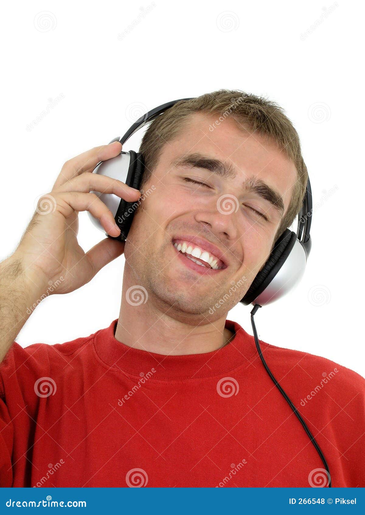 Man Enjoying Music stock photo. Image of background, listening - 266548