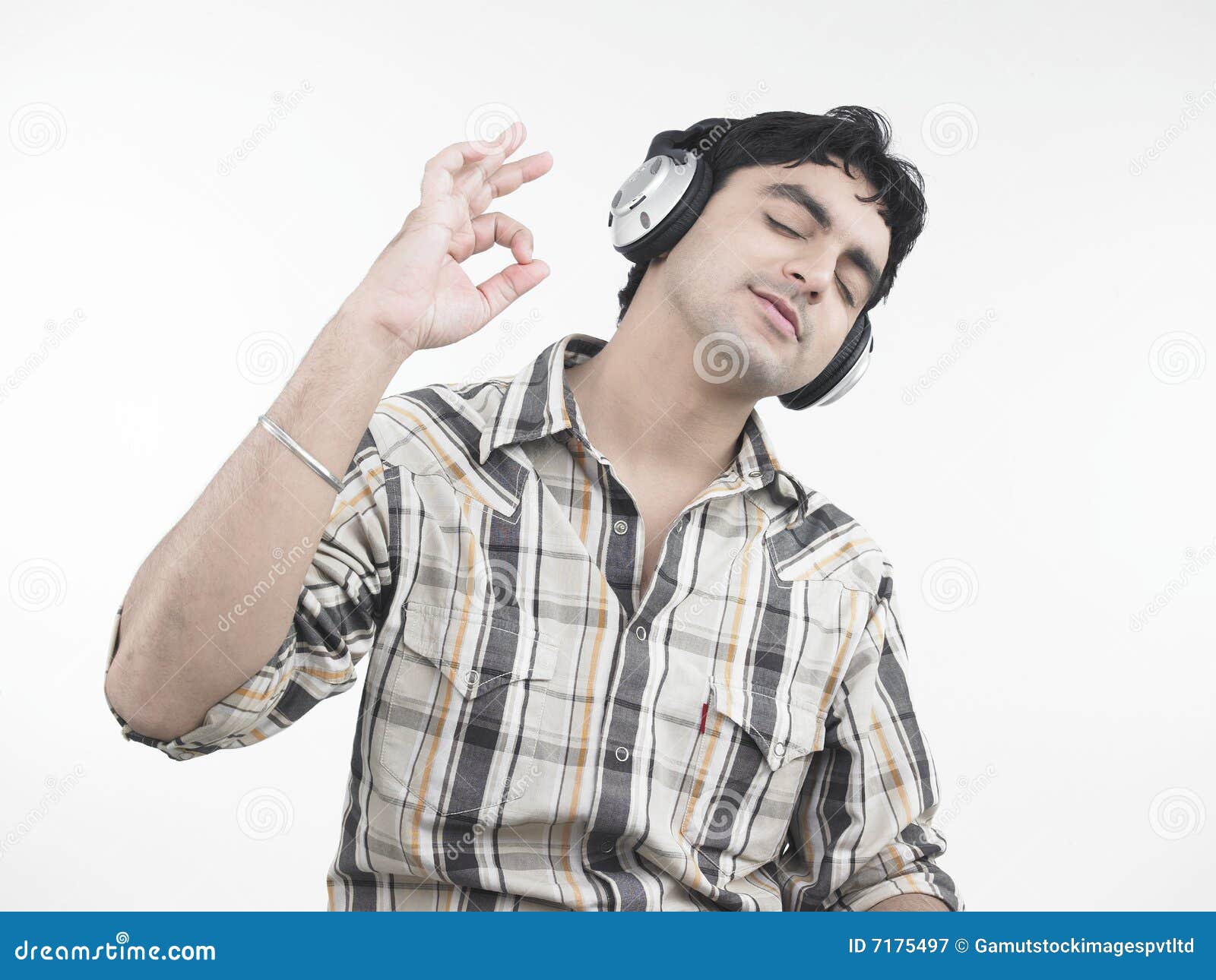 Man enjoying music stock image. Image of fair, audio, black - 7175497