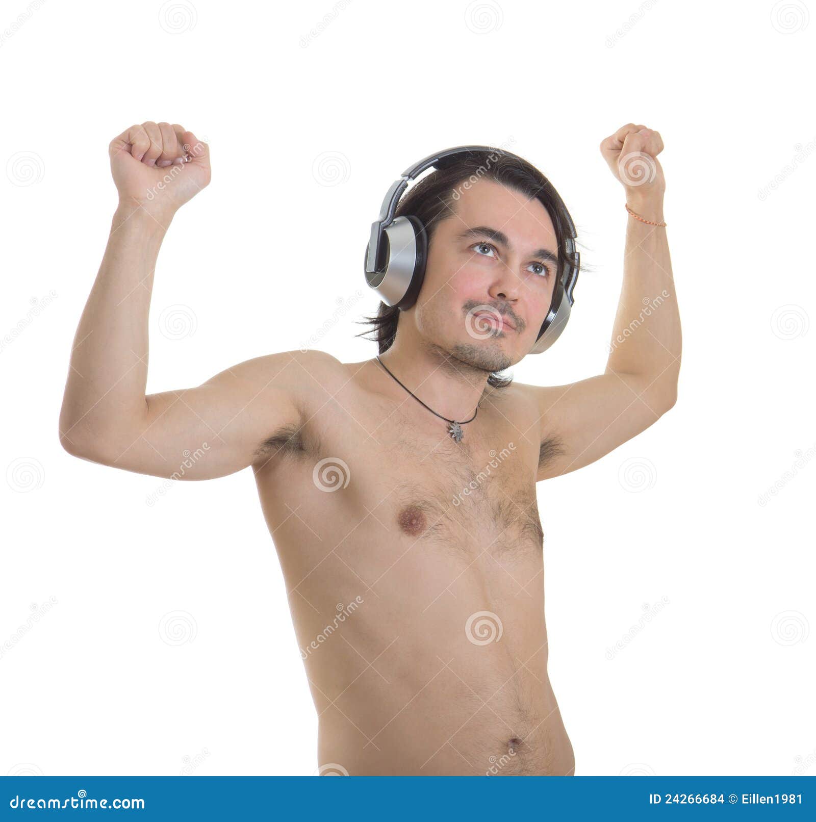 Man Enjoying Music in Headphones and Dancing Stock Photo - Image of ...