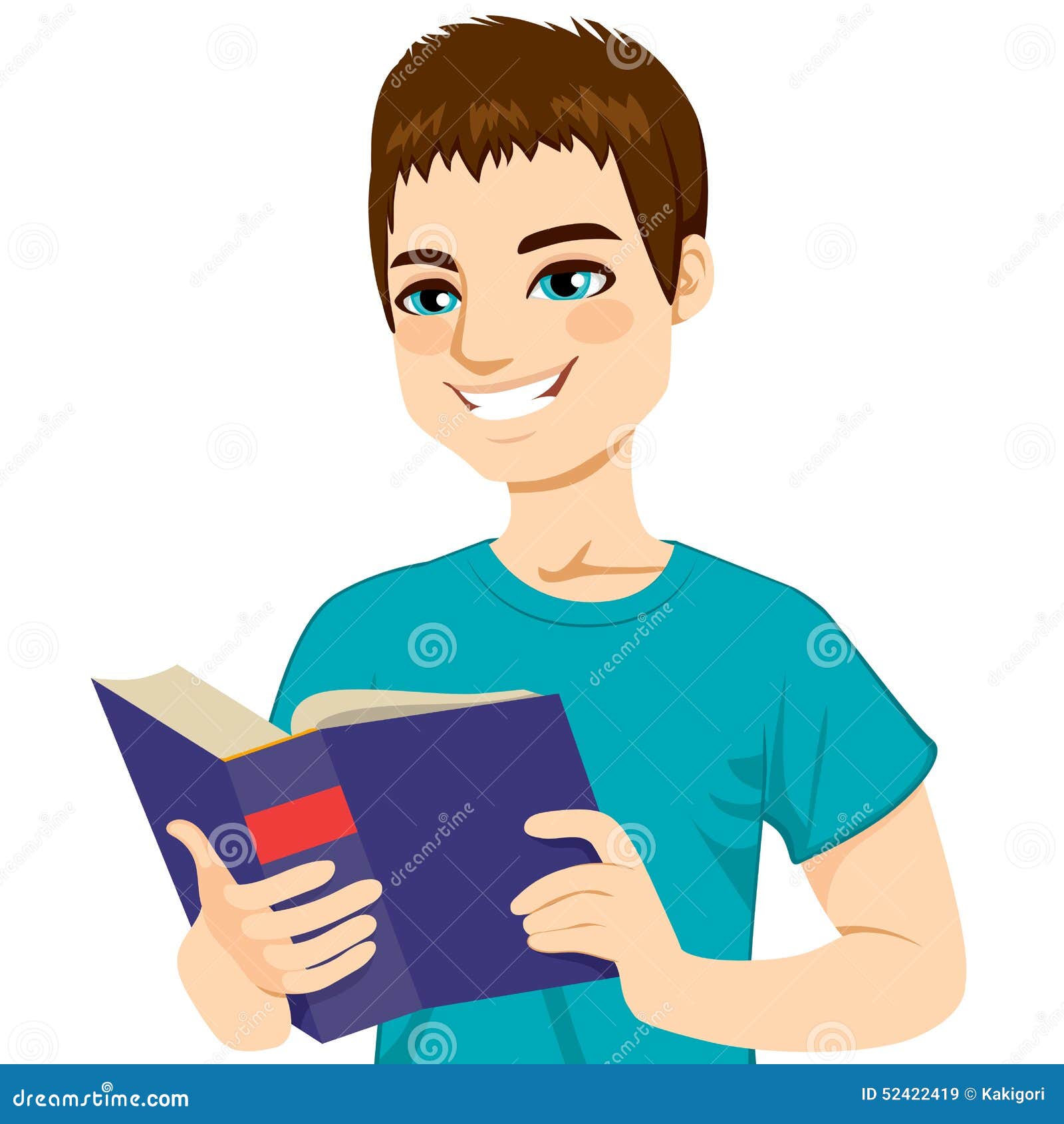 Man Enjoying Reading stock vector. Illustration of face - 52422419