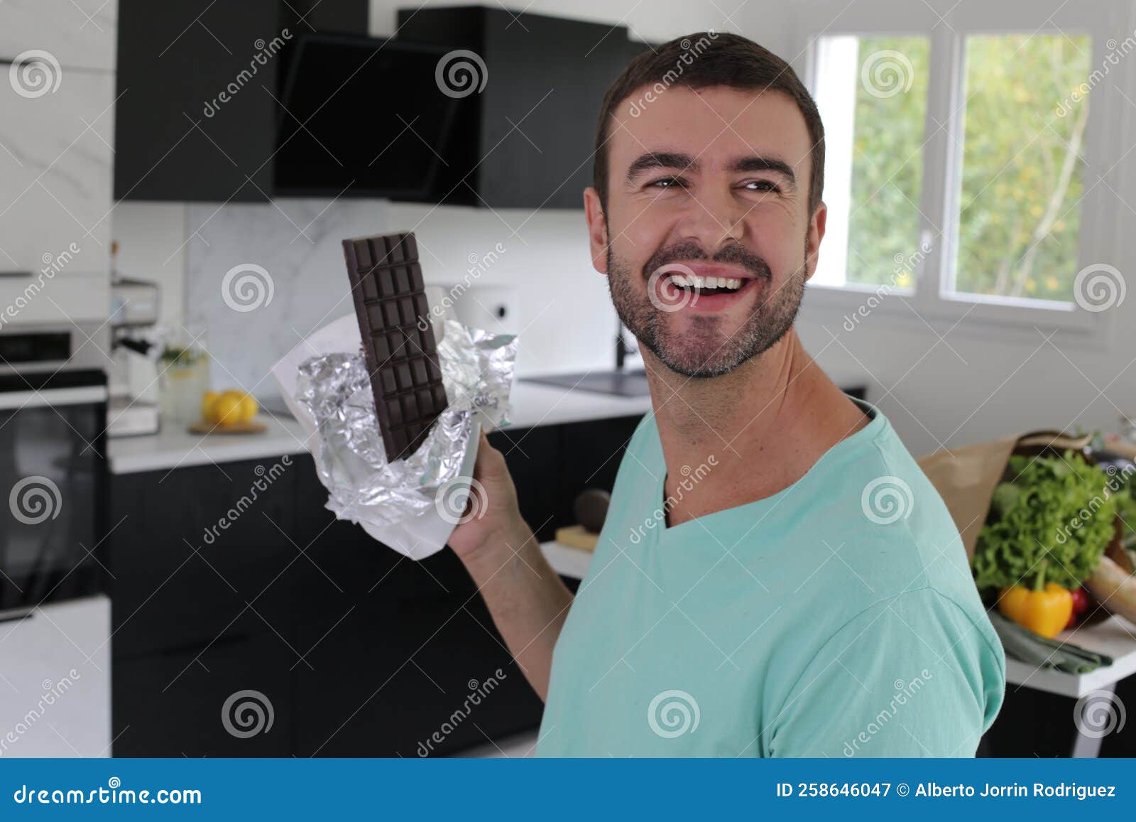 Man Enjoying Some Delicious Chocolate Stock Image - Image of cute ...