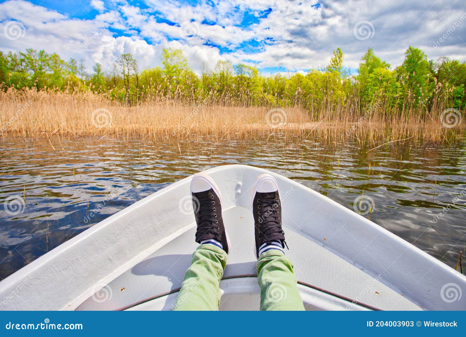 Man Enjoying Summer Floating with Boat Stock Image - Image of healthy ...