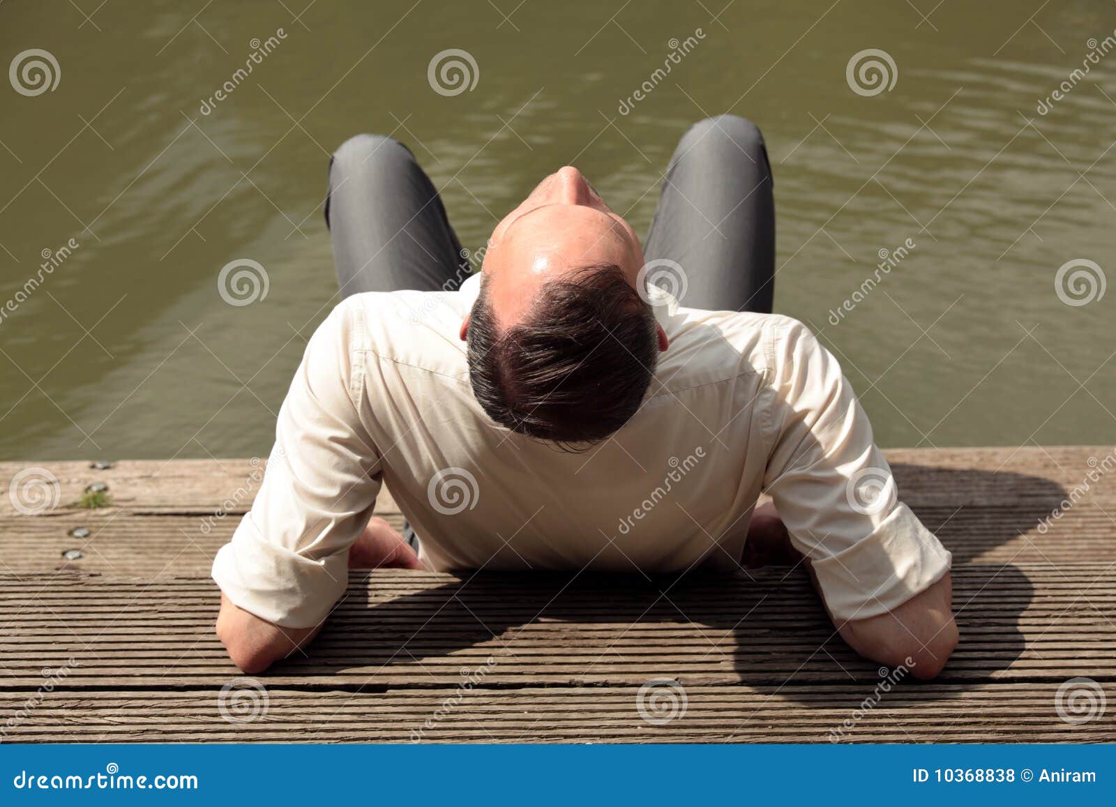 Man enjoying the sun stock photo. Image of barefoot, summer - 10368838