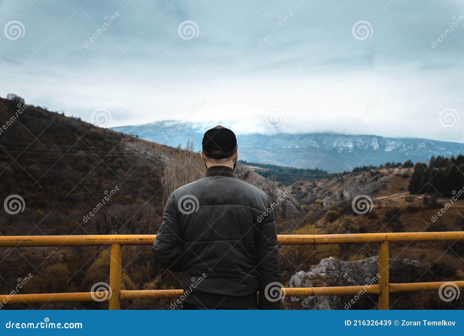 Man Enjoying on the View stock image. Image of climate - 216326439