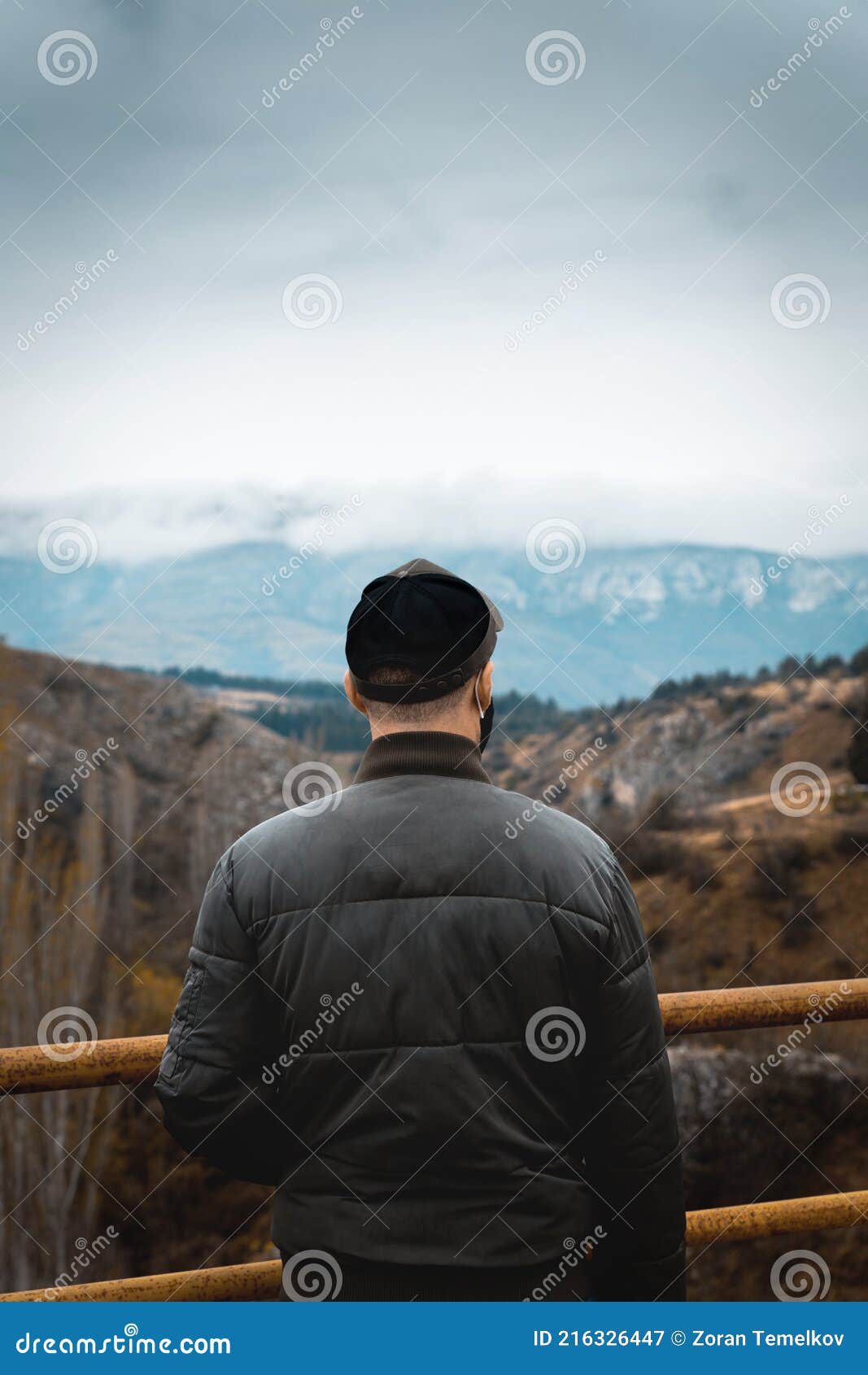 Man Enjoying on the View stock image. Image of people - 216326447