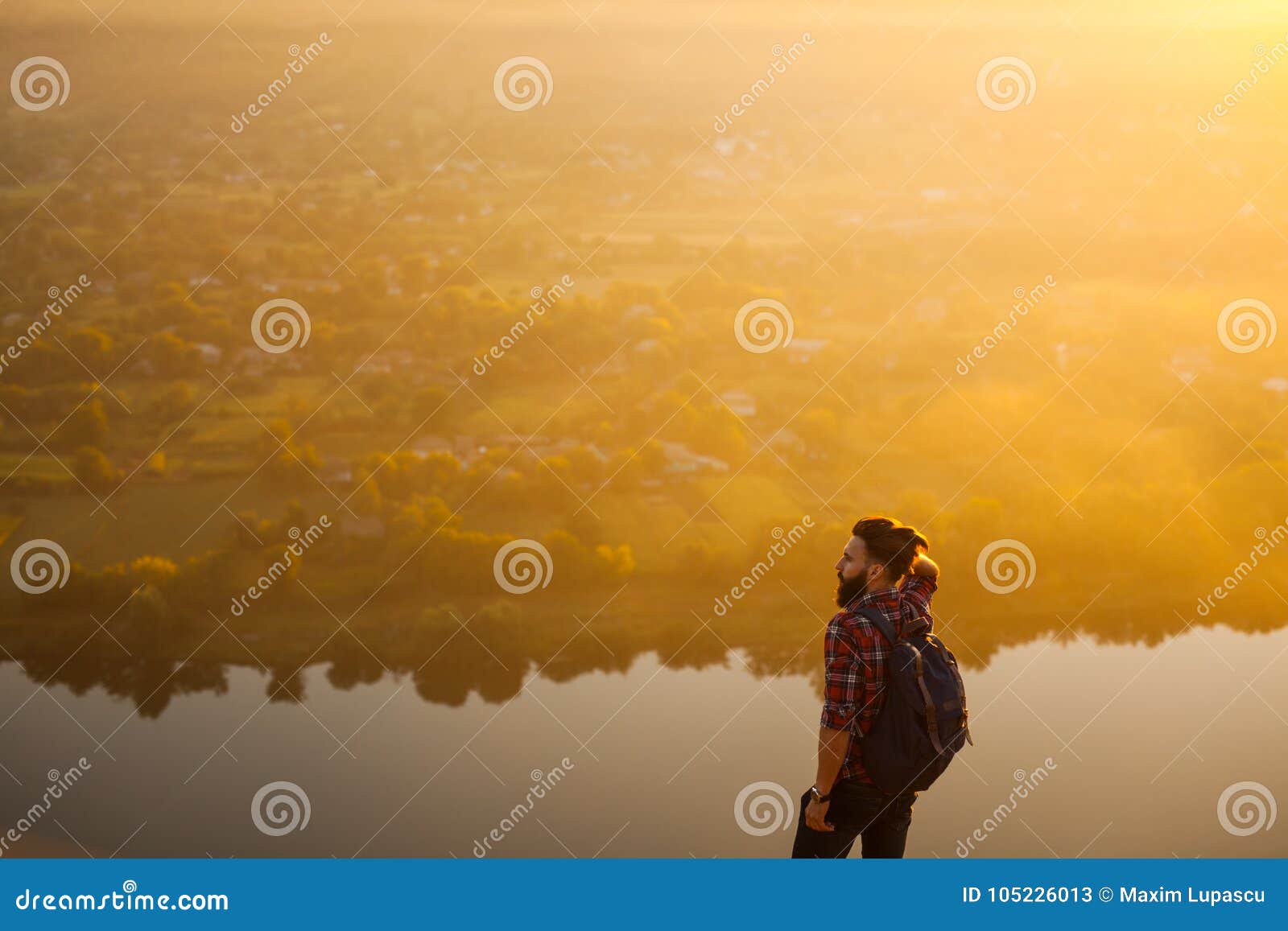 Man enjoying view stock image. Image of landscape, beautiful - 105226013