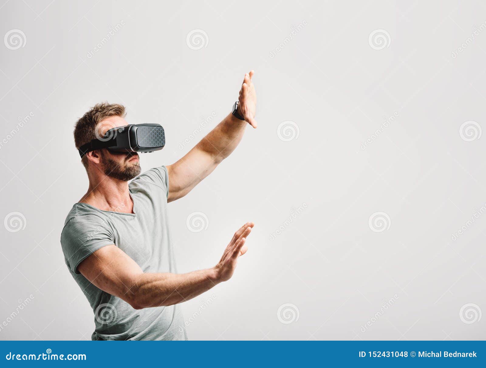 Man enjoying vr headset stock photo. Image of headset - 152431048