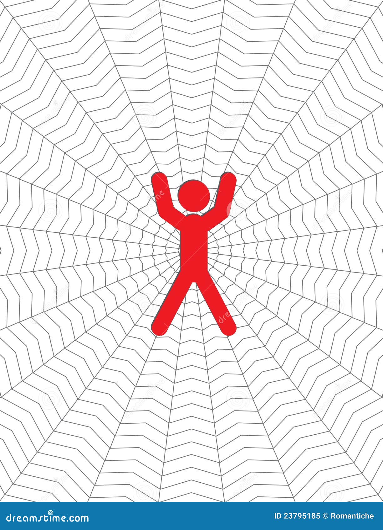Man Entangled In A Cobweb Cartoon Vector | CartoonDealer.com #23795185