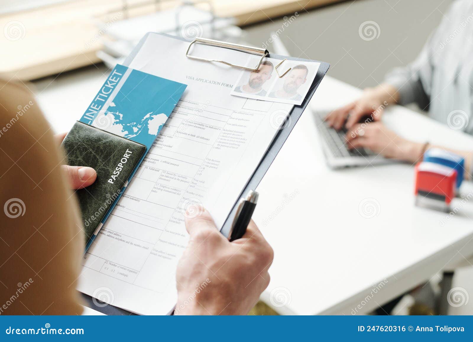 Man Entering Embassy Office with Documents Stock Photo - Image of ...