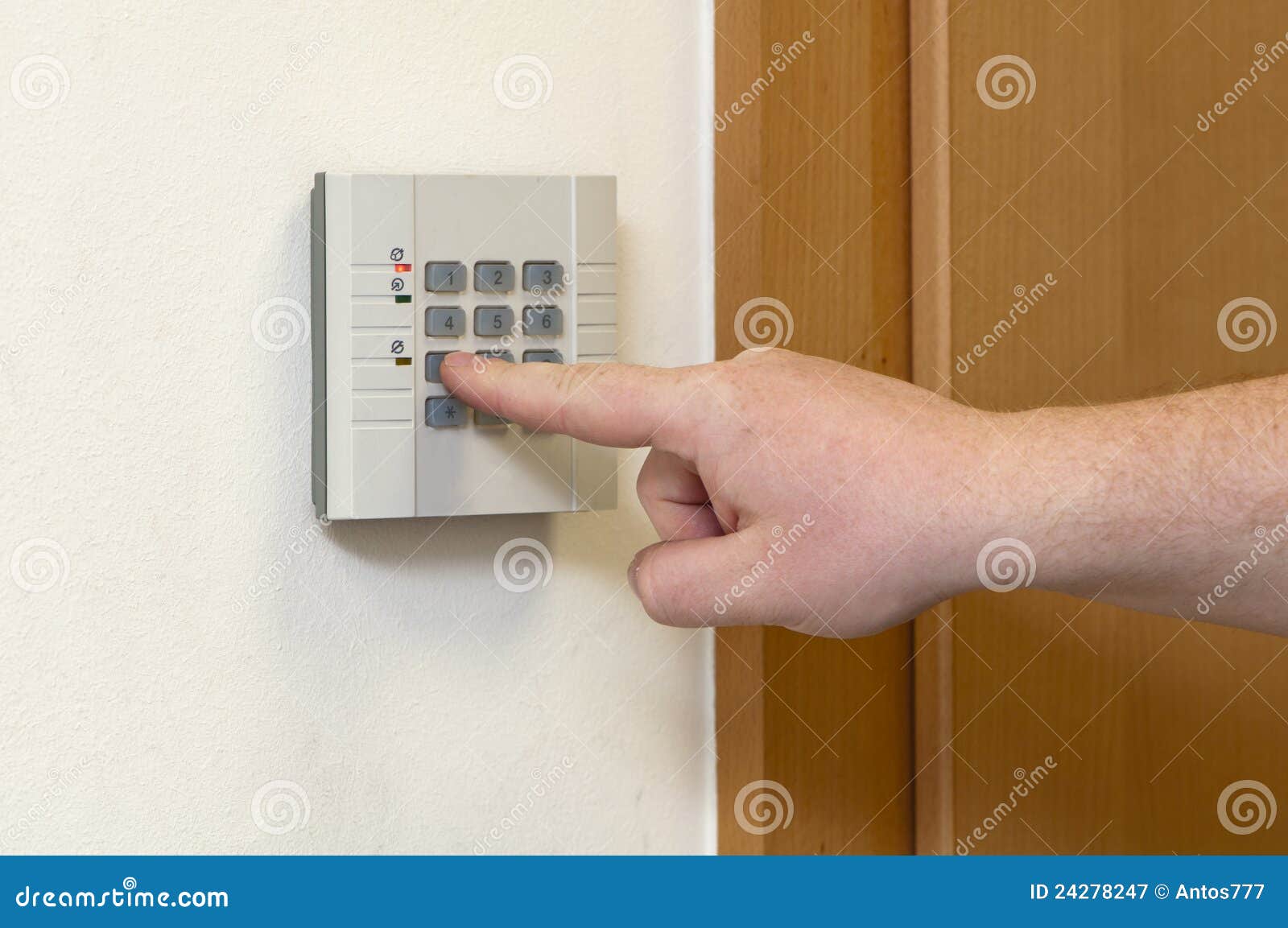 Man enters the code access stock image. Image of home - 24278247