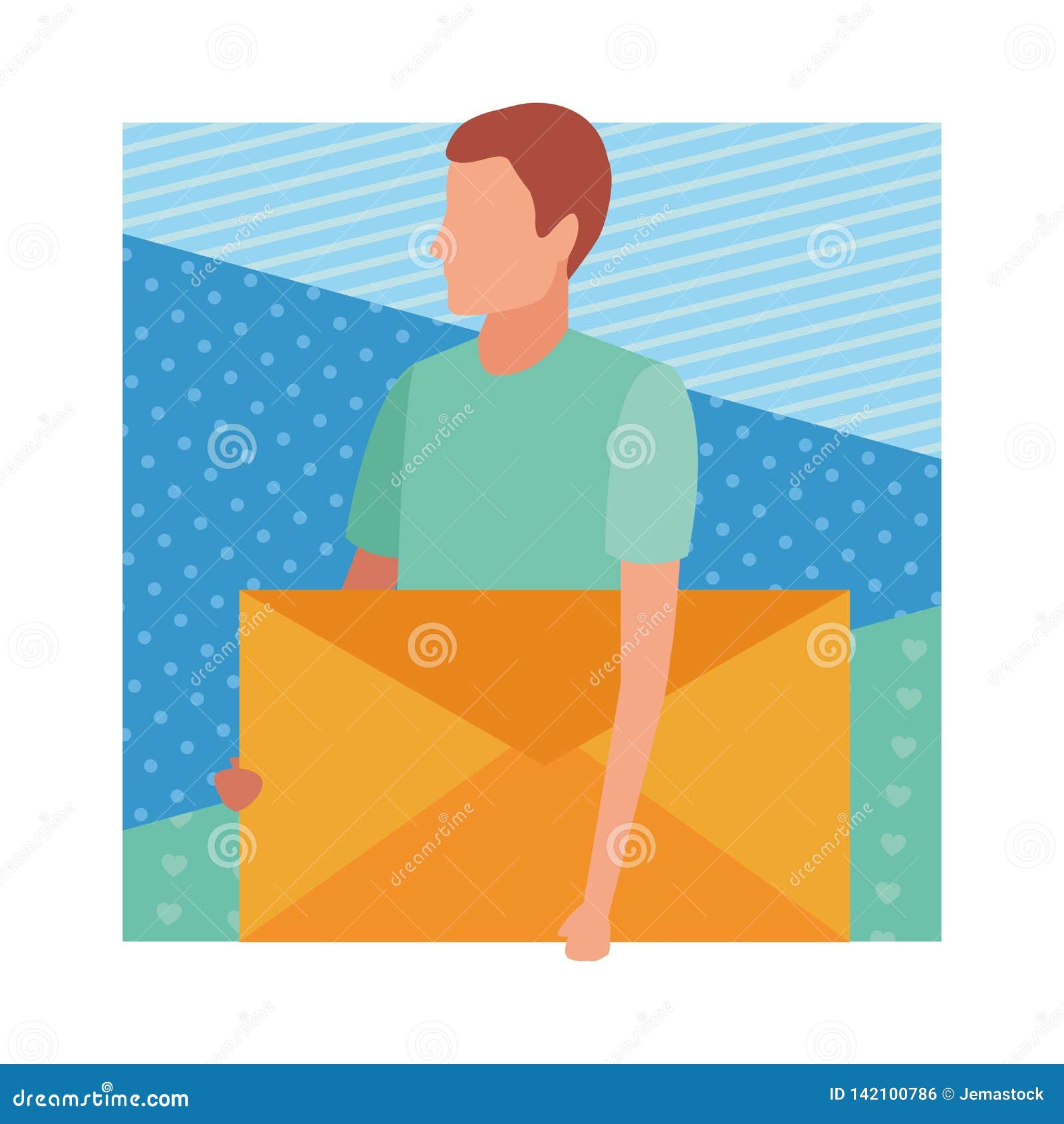 Man with envelope stock vector. Illustration of marketing - 142100786