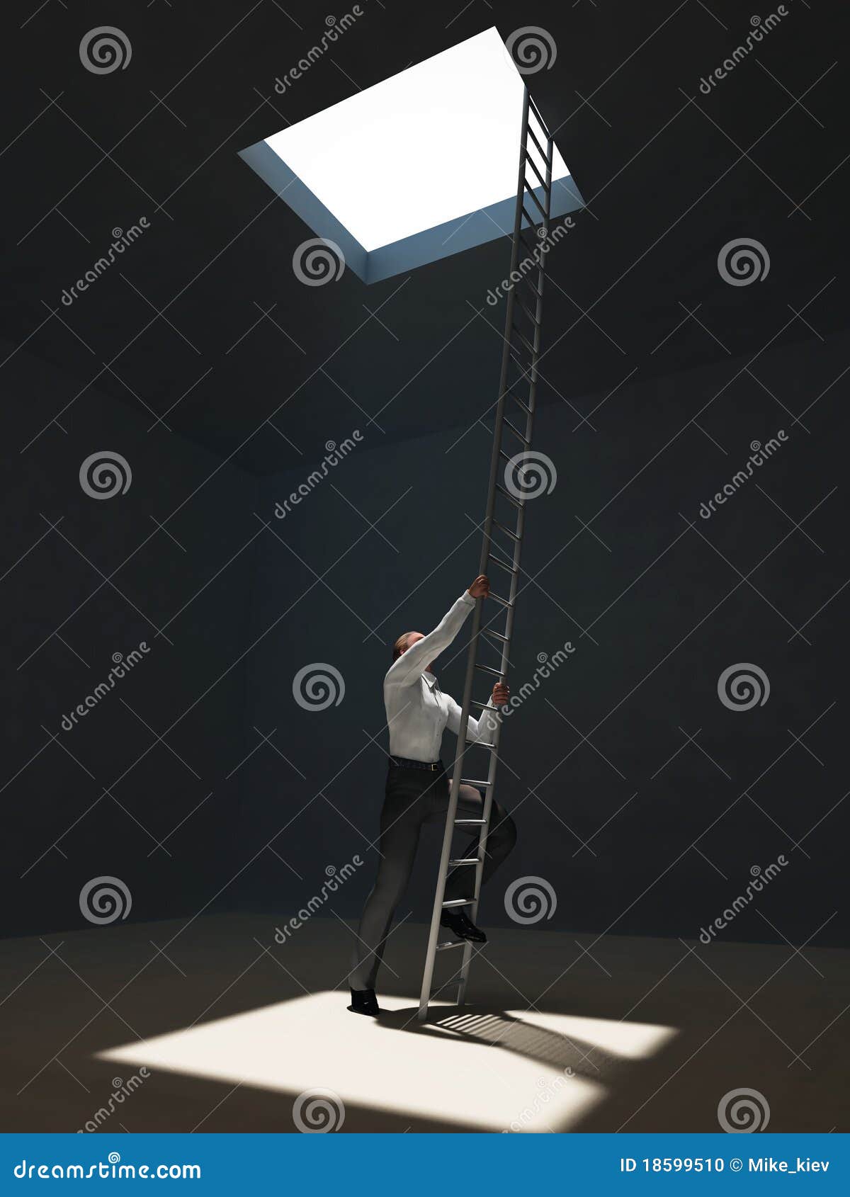 Man escape from dark room stock photo. Image of belief - 18599510