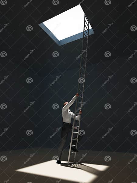 Man escape from dark room stock photo. Image of belief - 18599510
