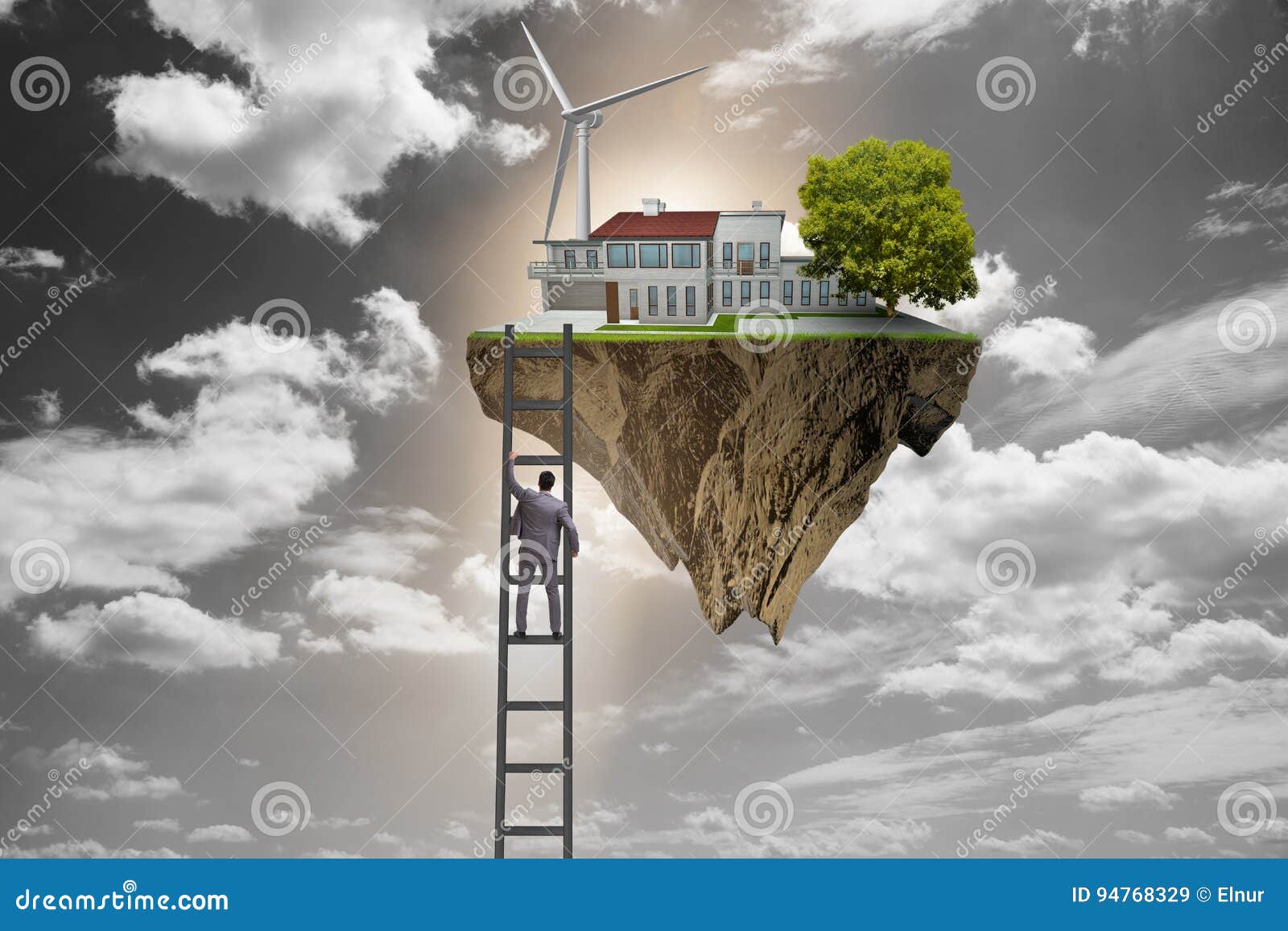 The Man Escaping To Green Environment Stock Image - Image of change ...