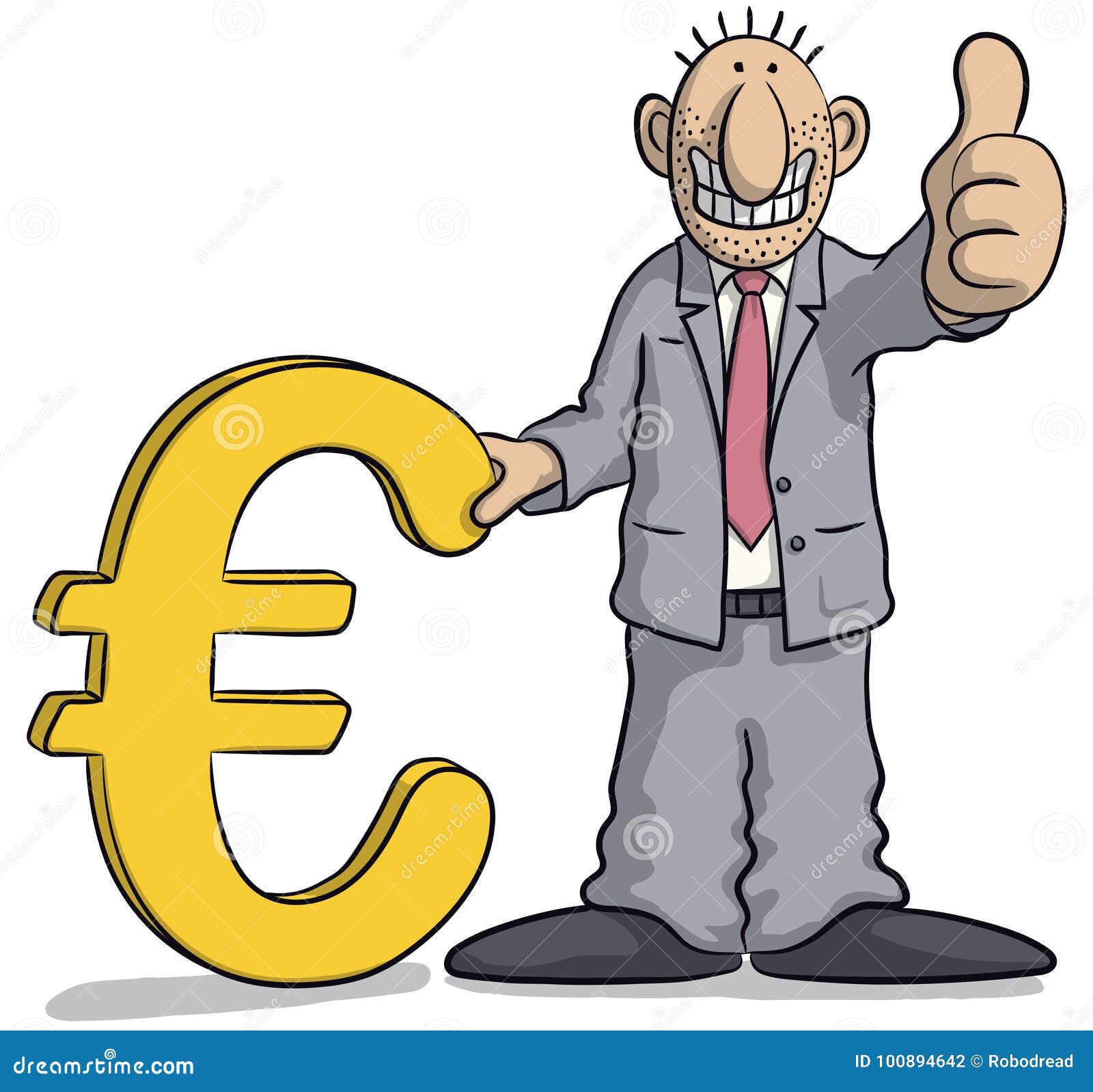 Man with euro sign stock vector. Illustration of thumb - 100894642