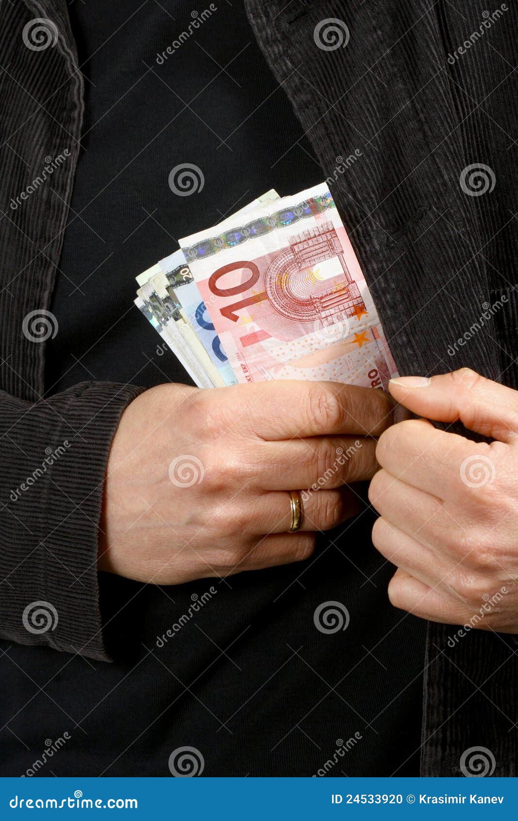 Man with Euros in Their Pockets, Close-up Stock Photo - Image of ...