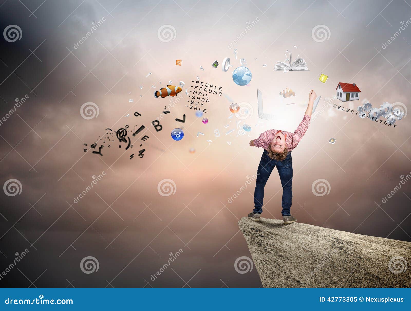 Man evading from items stock image. Image of danger, brown - 42773305