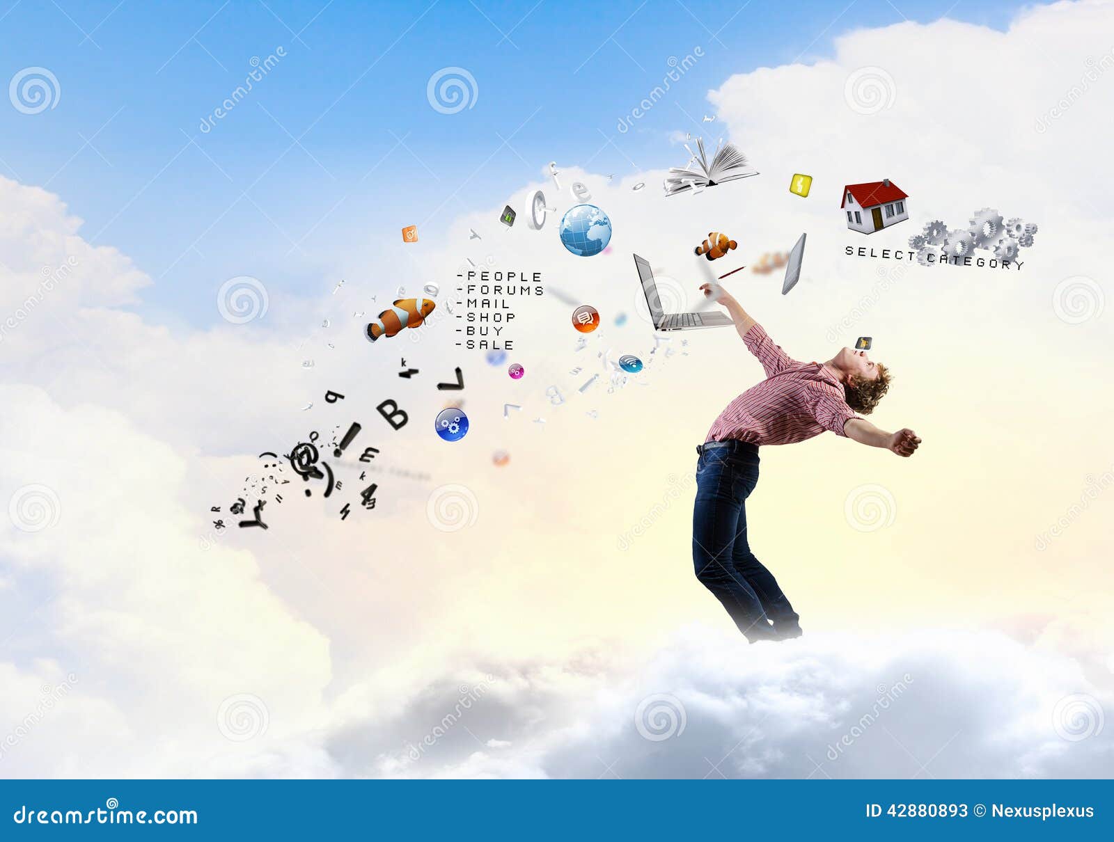 Man evading from items stock image. Image of bent, lifestyle - 42880893