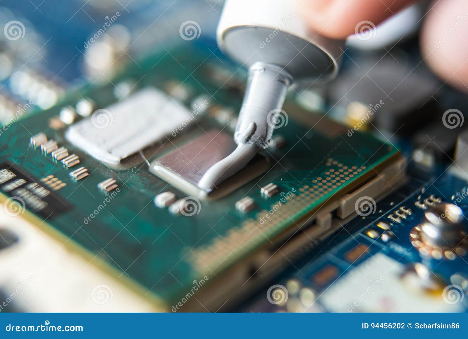 Man Examines Laptop PC Clean Thermal Paste Stock Photo - Image of ...