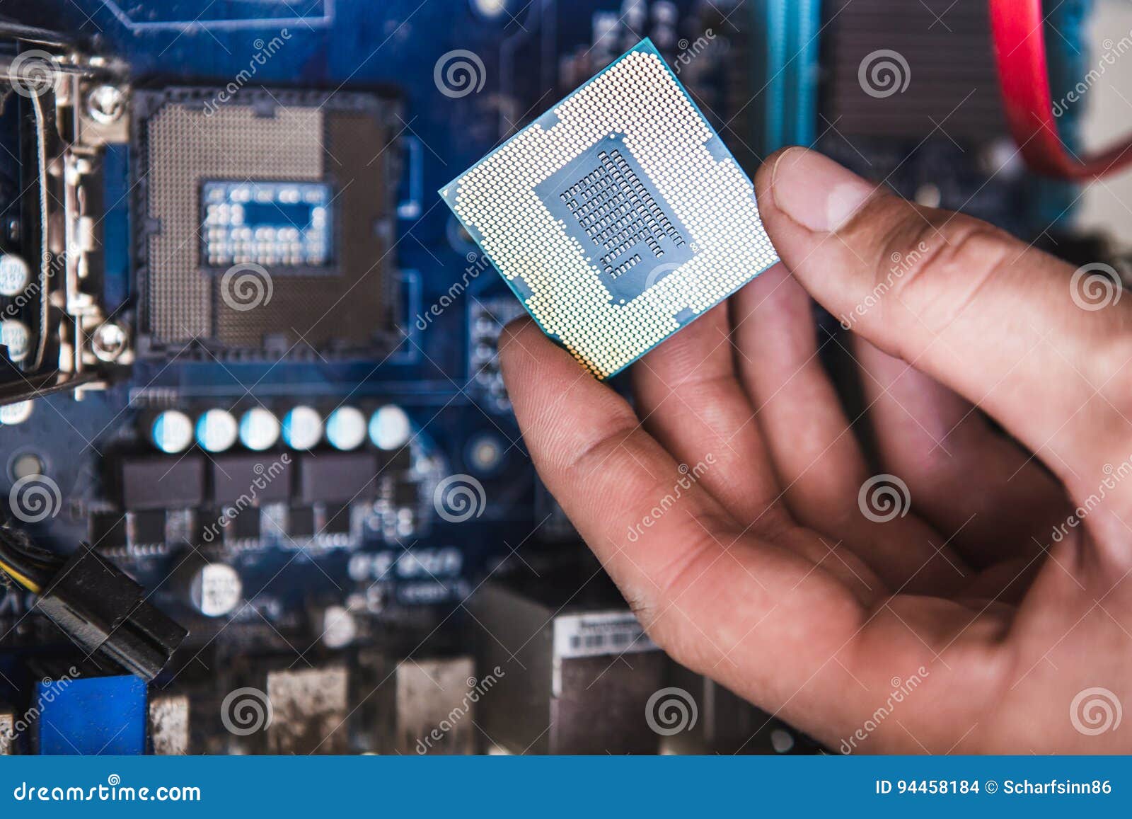Man Examines Laptop PC Clean Thermal Paste Stock Photo - Image of ...