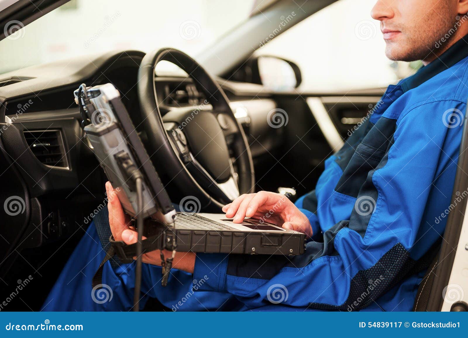 Man examining car. stock image. Image of adult, lifestyles - 54839117