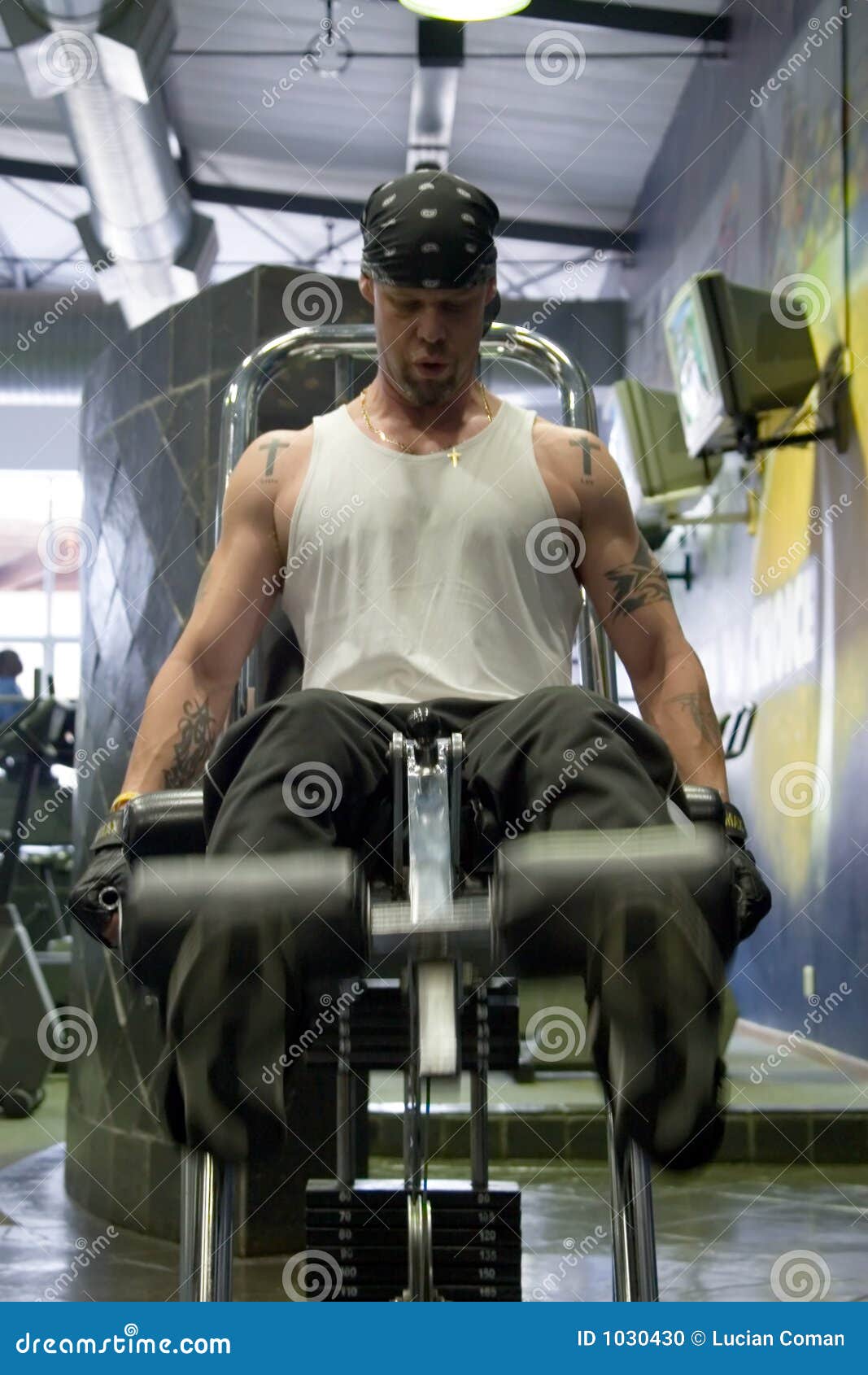 Man exercising stock photo. Image of weightlifting, equipment - 1030430