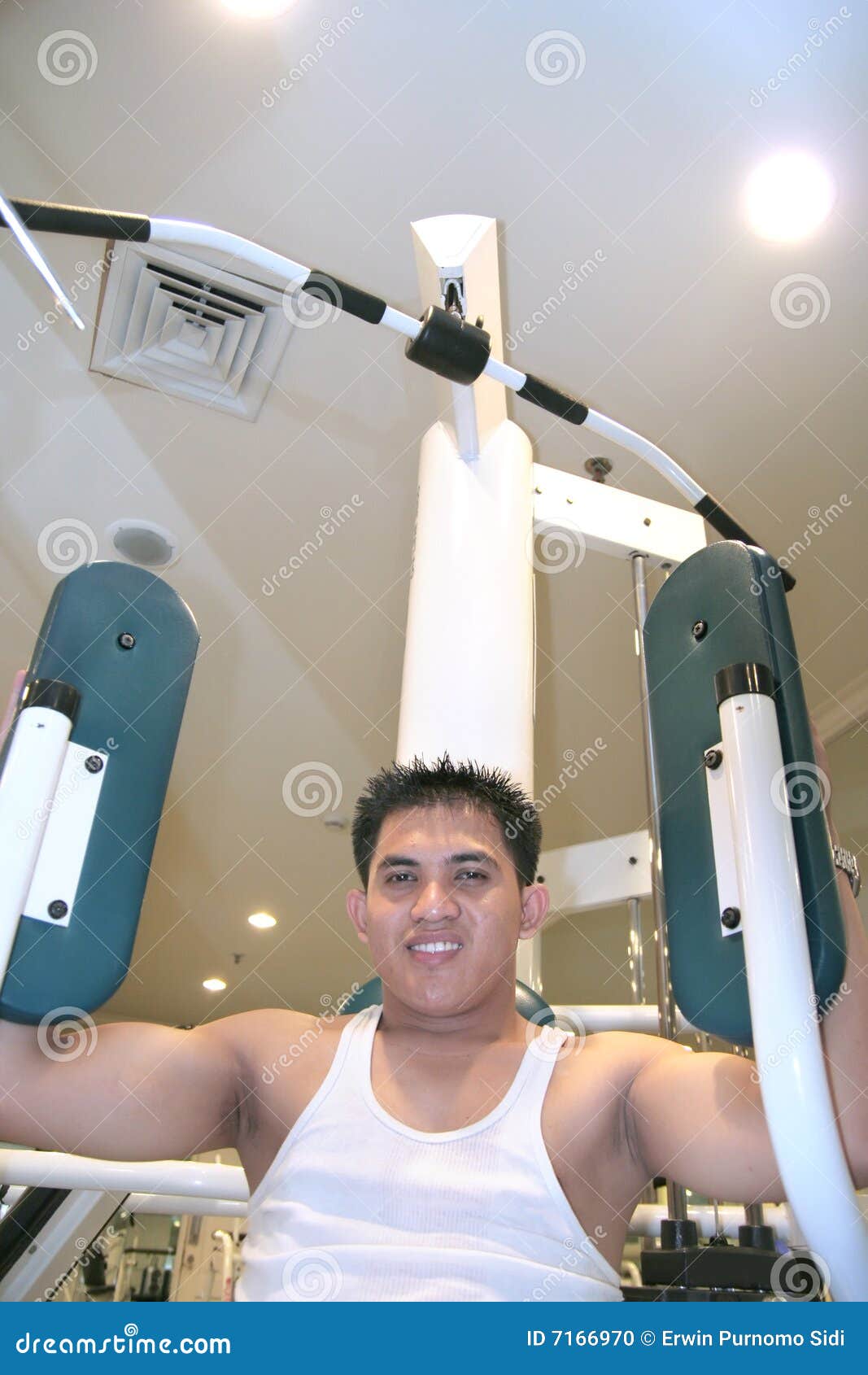 Man exercising stock photo. Image of barbell, building - 7166970