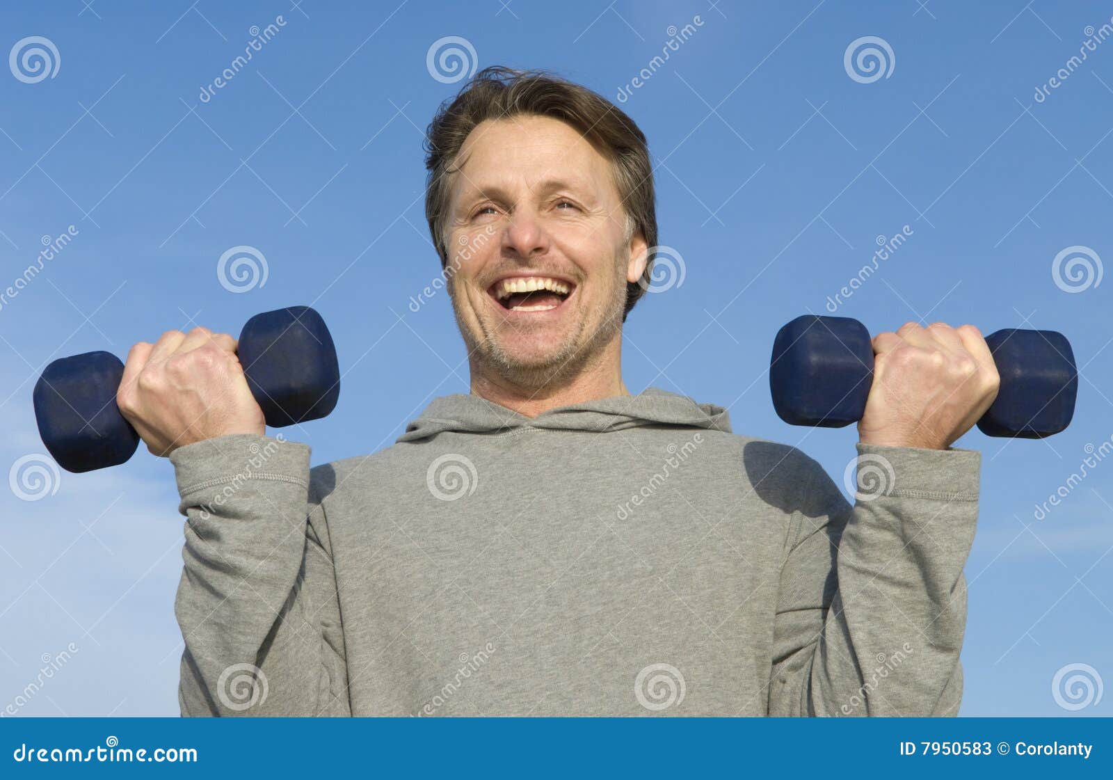 Man exercising. stock image. Image of curls, grinning - 7950583