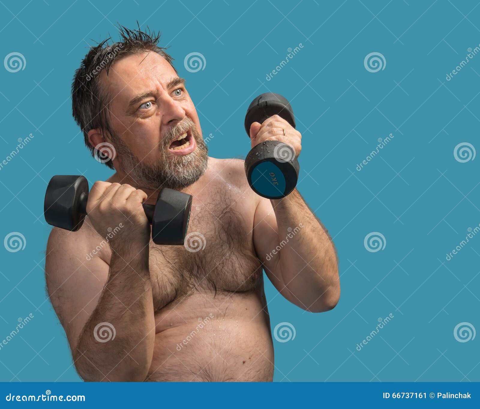 Man Exercising with Dumbbells Stock Image - Image of strength ...