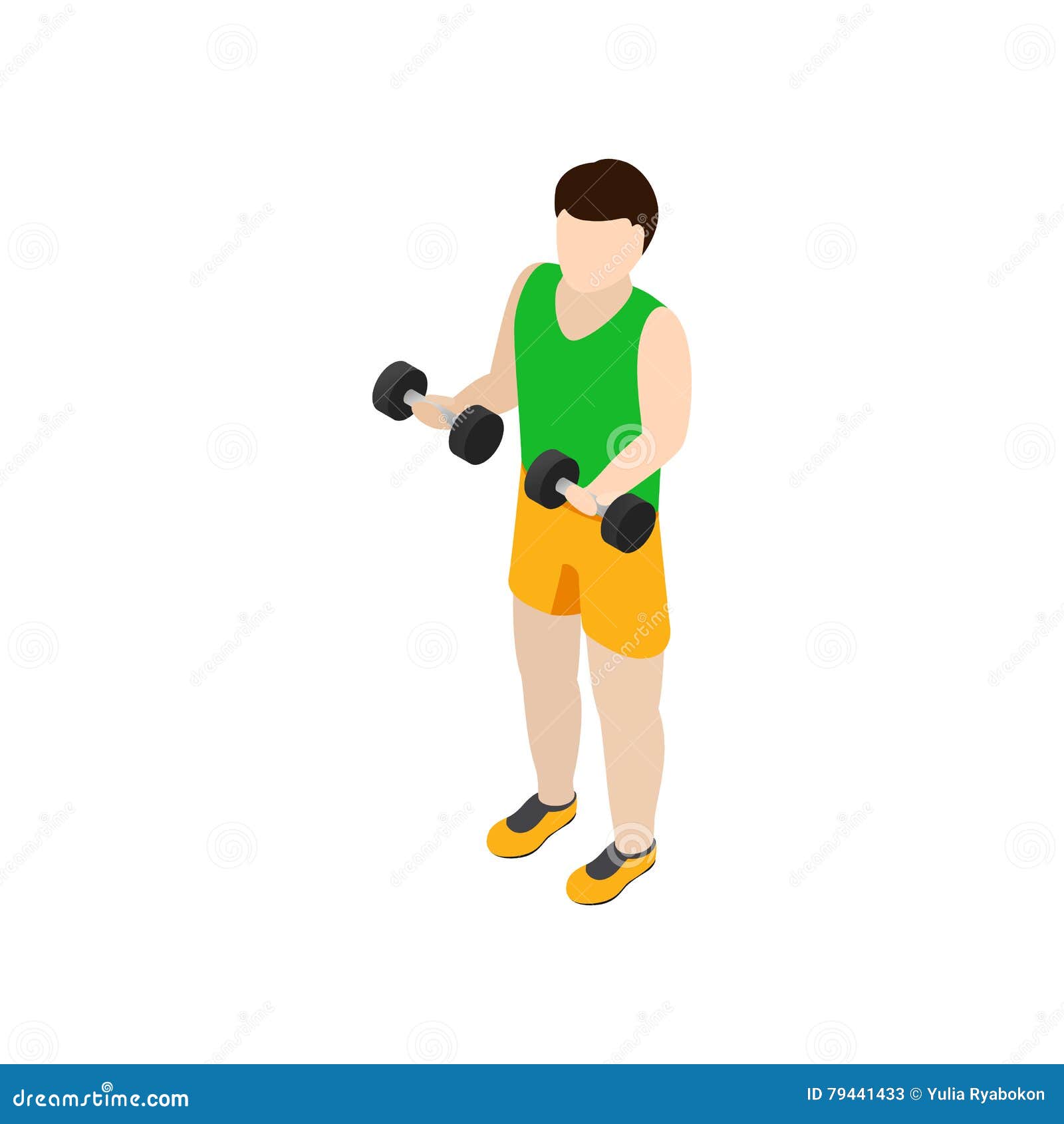 Man Exercising with Dumbbells Icon, Isometric 3d Stock Vector ...