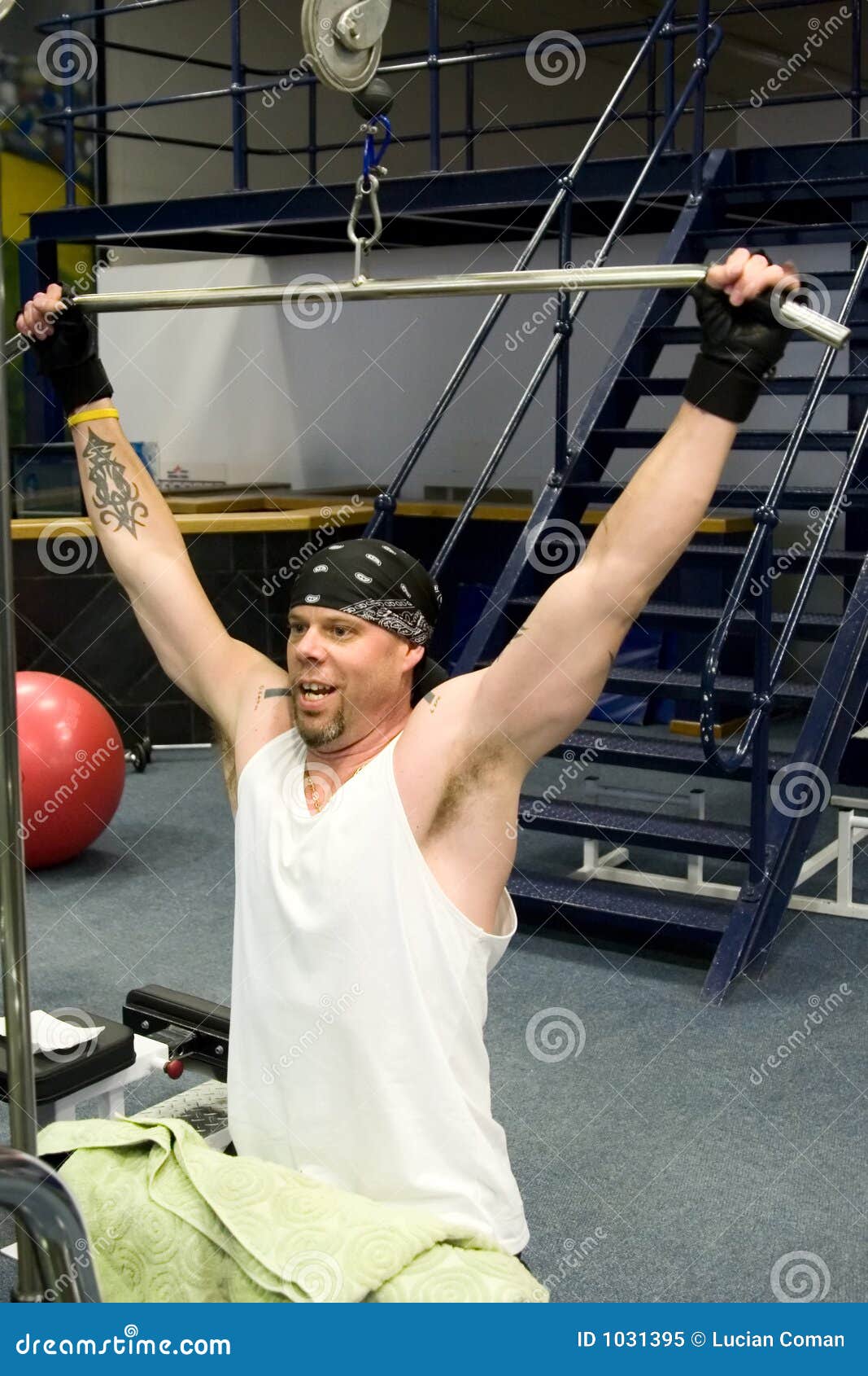 Man exercising in gym stock image. Image of exertion, fitness - 1031395