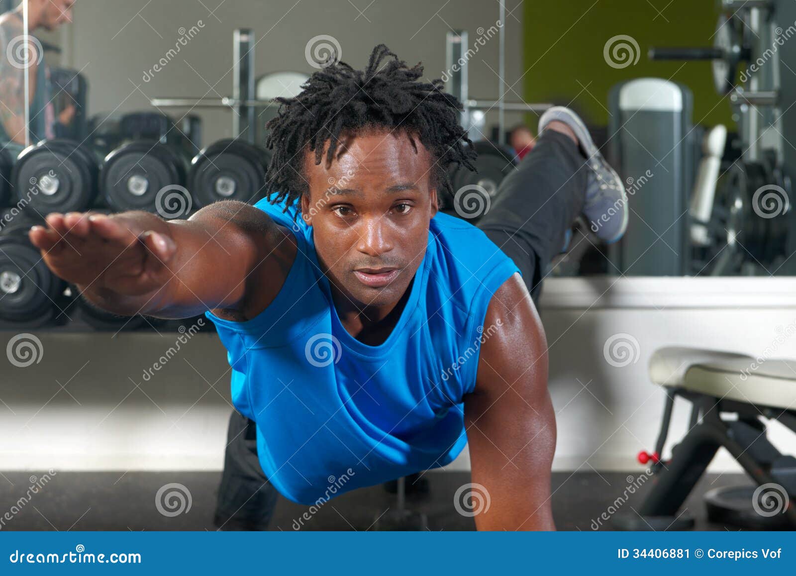 Man exercising in gym stock image. Image of adult, vitality - 34406881