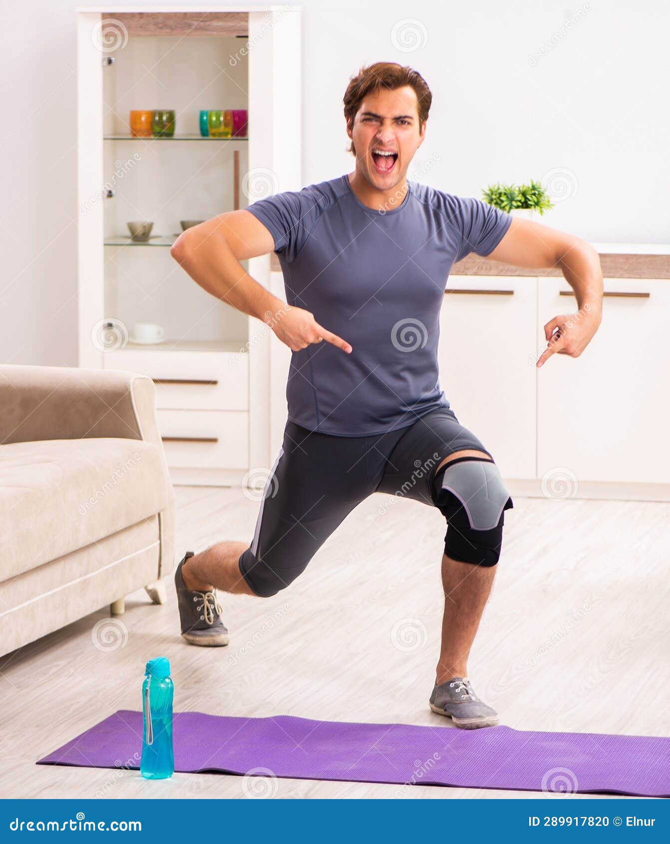 Man Exercising for Knee Injury Recovery Stock Photo - Image of ...