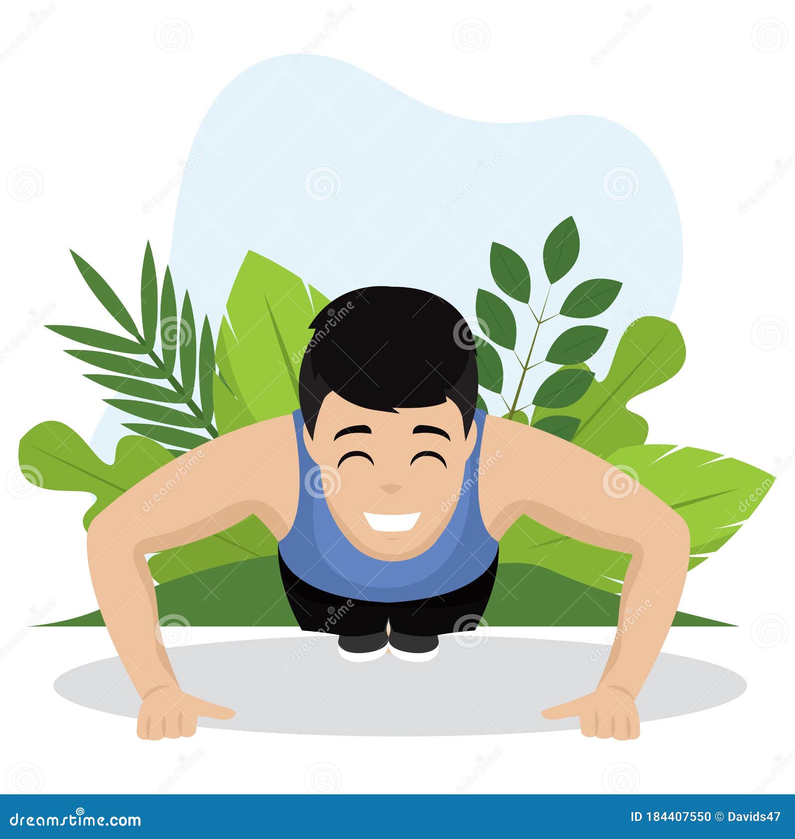 Man exercising outdoors stock vector. Illustration of leisure - 184407550