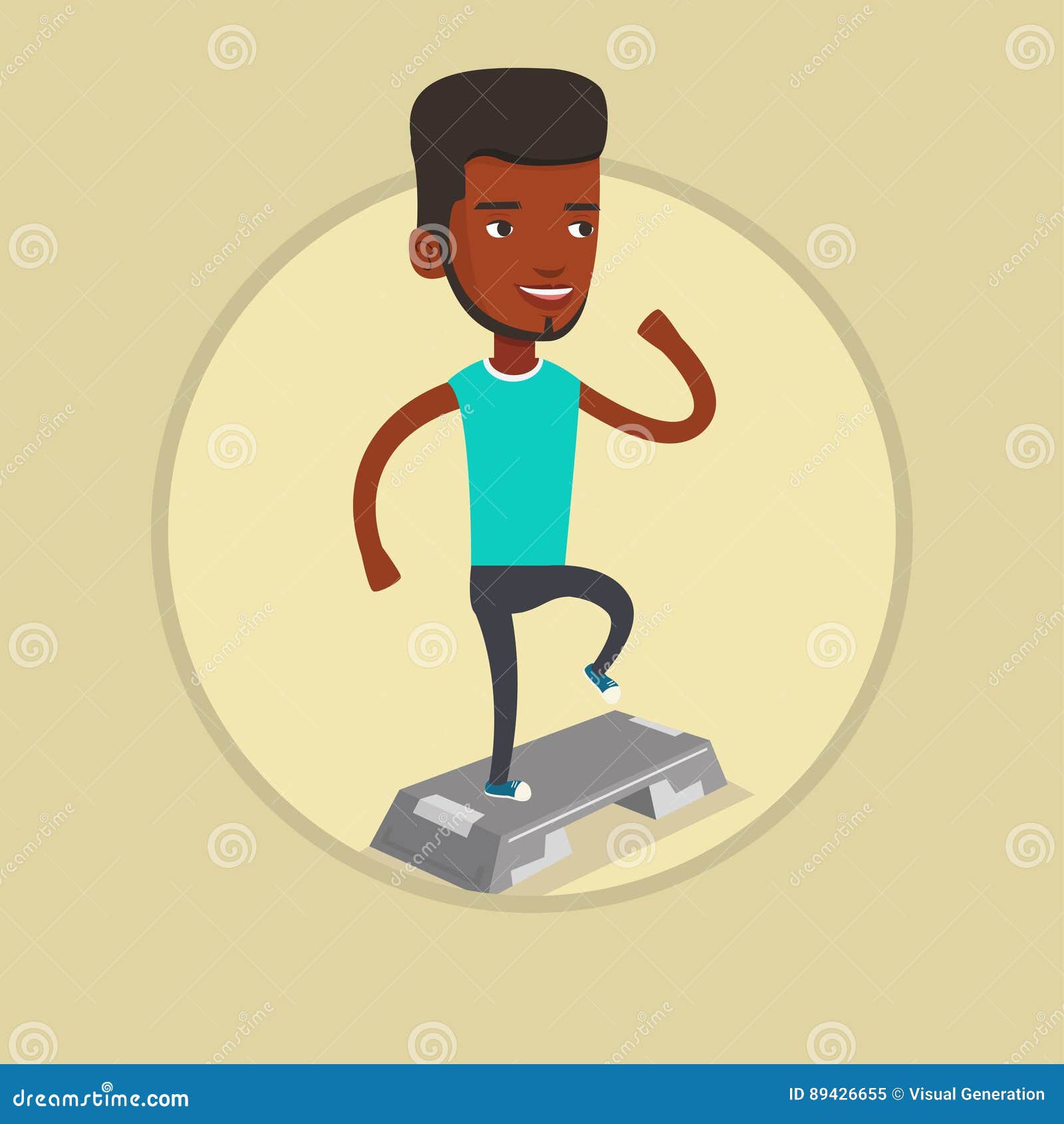 Man Exercising on Steeper Vector Illustration. Stock Vector ...