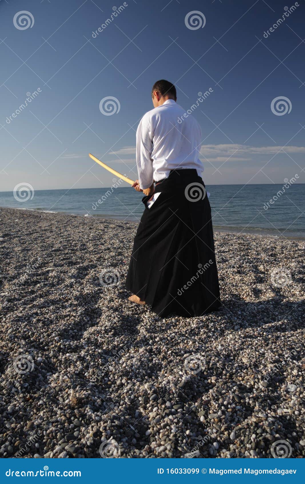 Man Exercising with Sword Rear View Stock Image - Image of martial ...