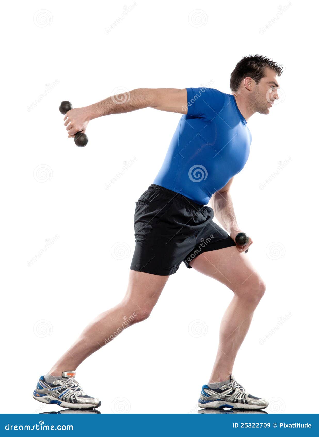 Man Exercising Weight Training Workout Fitness Stock Image - Image of ...