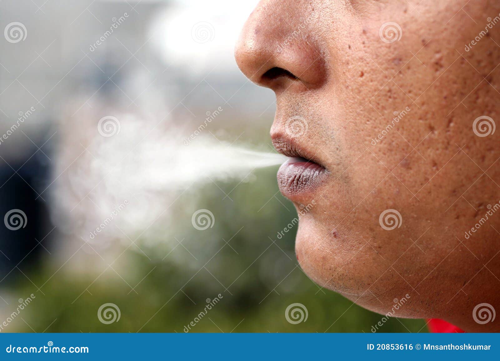 Man exhaling smoke stock photo. Image of copyspace, dangerous - 20853616