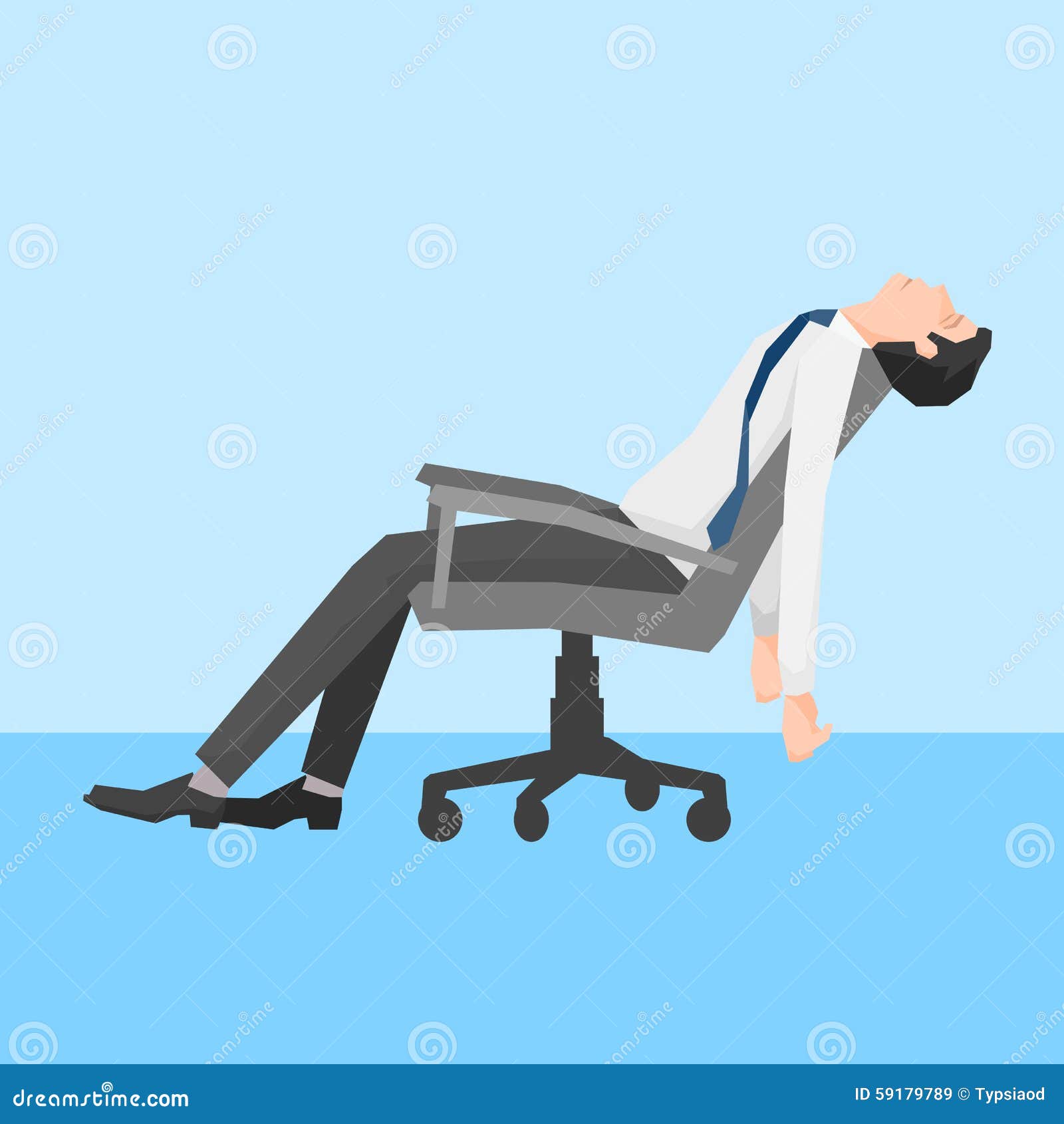 A Man Exhausted on a Chair. Stock Vector - Illustration of male ...