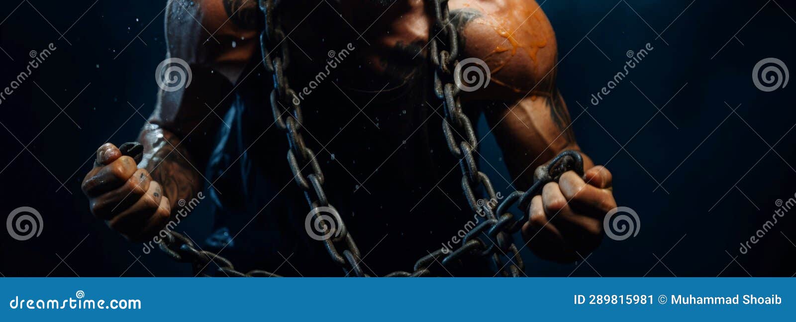 A Man Exhibits Intense Emotion, Screaming with a Chain in Hand Stock ...