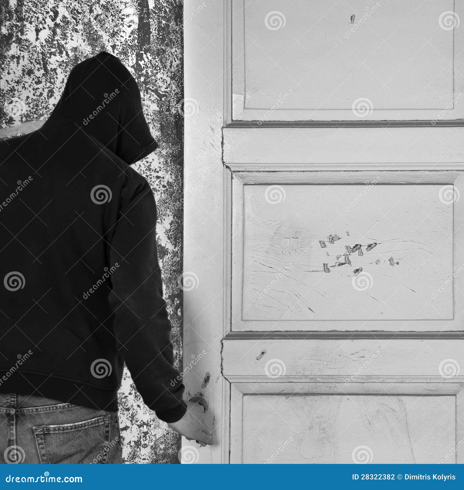 Man exiting through door stock photo. Image of abandoned - 28322382